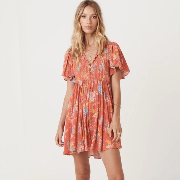 Spell | Dresses | Spell Meadowland Flutter Sleeve Dress Xs | Poshmark